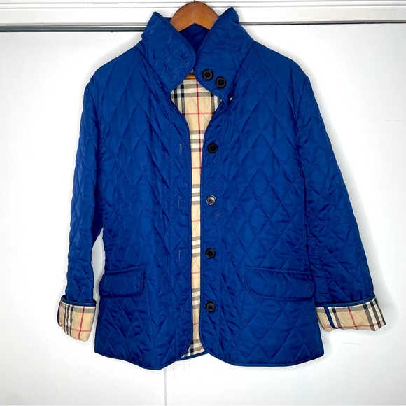 Burberry | Jackets & Coats | Burberry Blue Quilted Jacket L | Poshmark